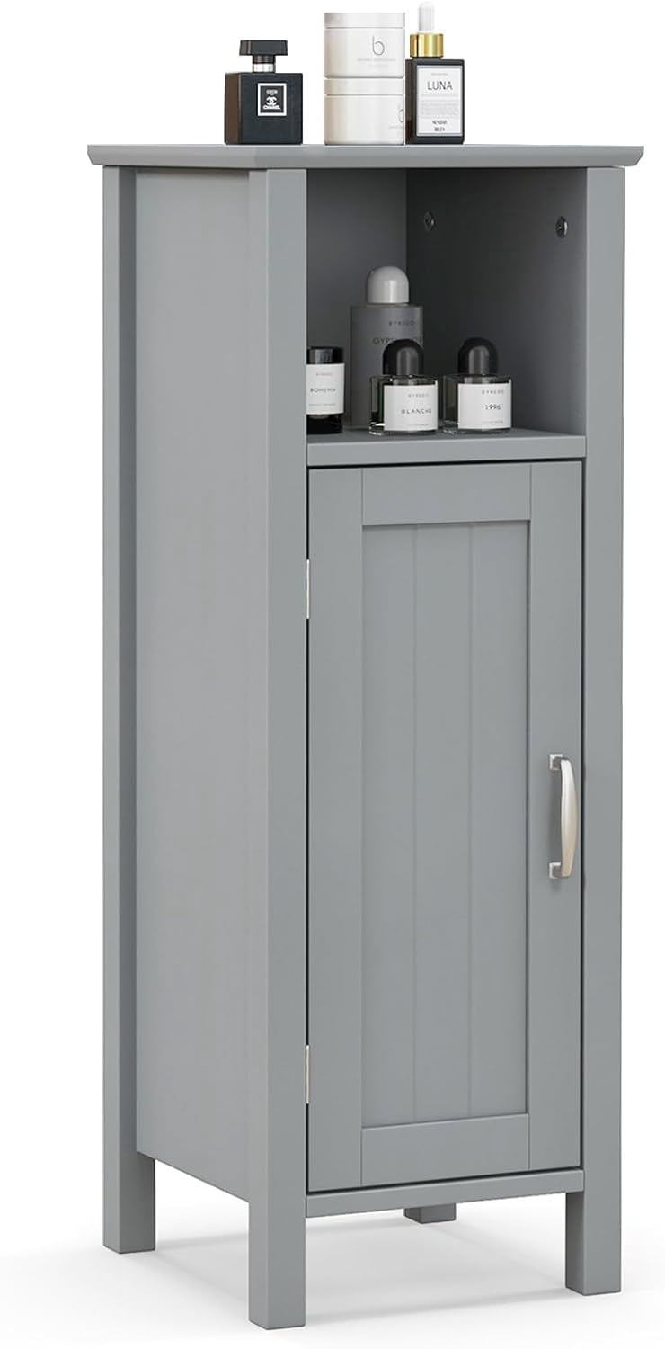 YANG2 Narrow Bathroom Storage Cabinet - Corner Unit with Open ...