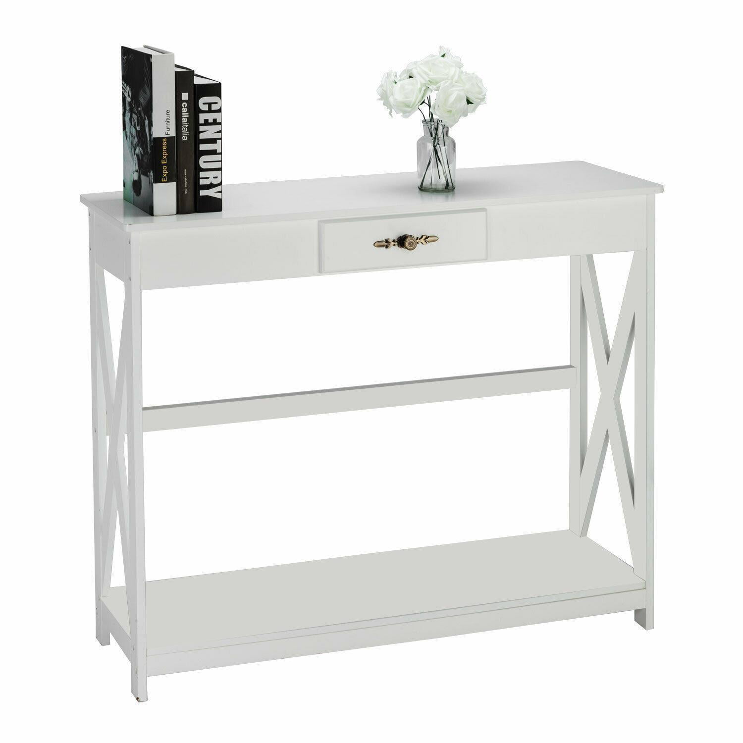 YANG2 Premium Modern White Finish Entry Hall Console Table - Stylish ...