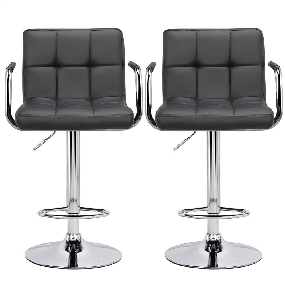 YANG2 Premium Set of 2 Height - Adjustable Bar Stools - Large - Sized ...