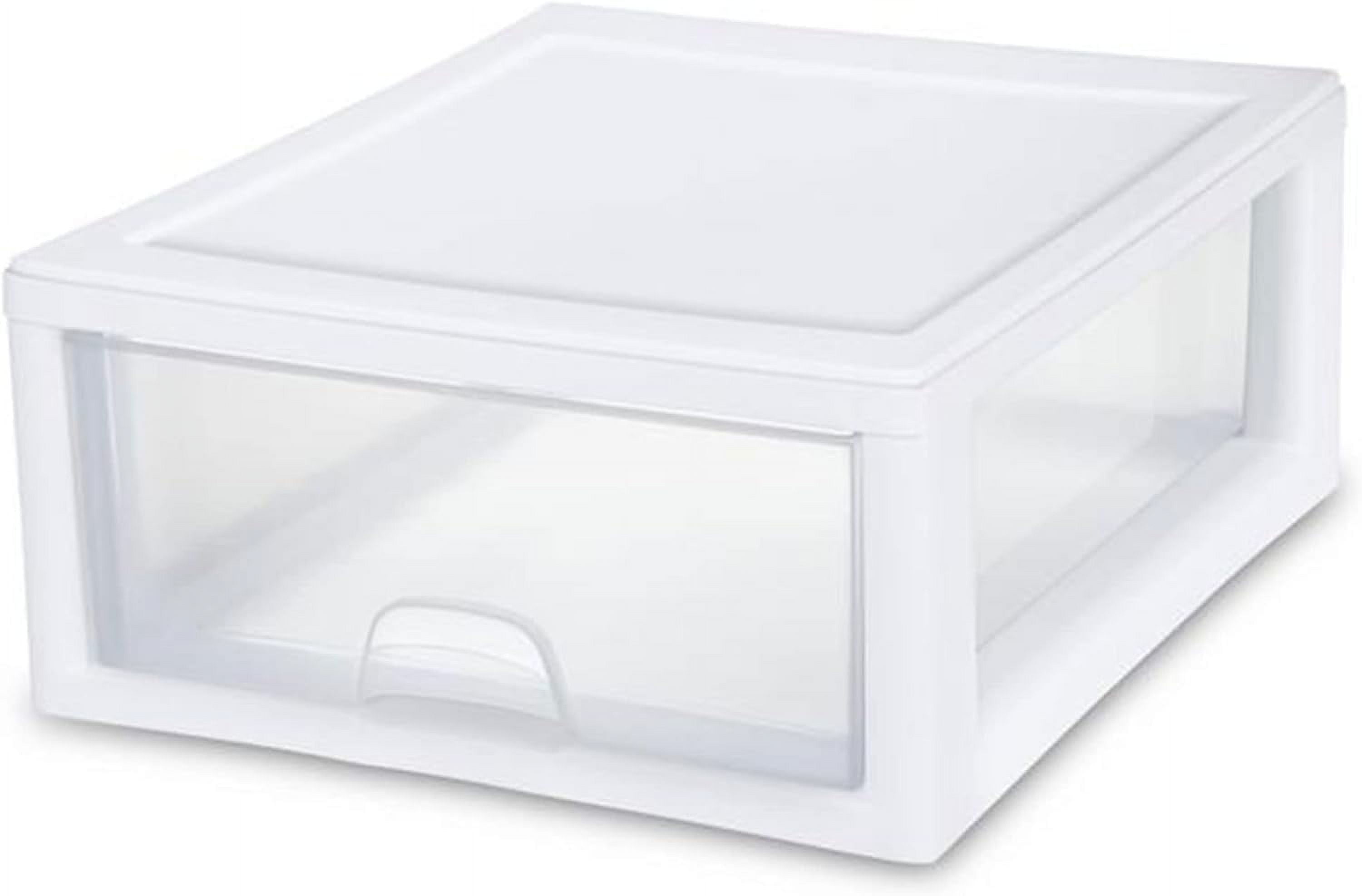 YANG2 Stacking Drawer, Clear Storage Closet Organizer,White Frame ...