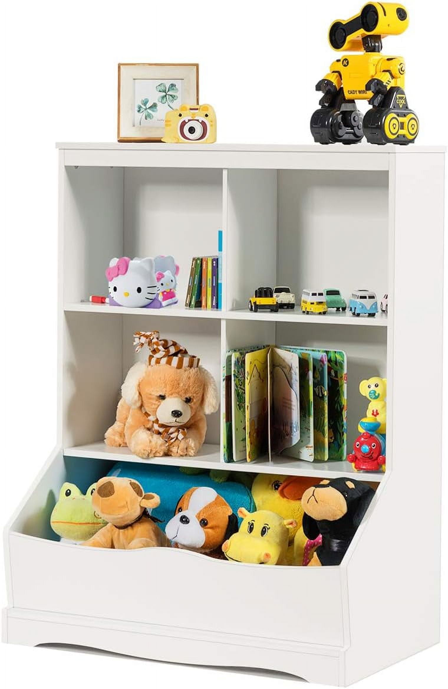 YANG2 Storage Cabinet, Cubby Toy Organizer, 3 Shelf 4 Cube Units ...