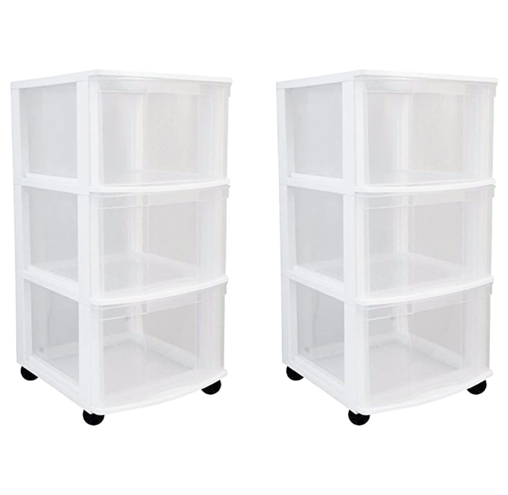 YANG97 Classic 3 Drawer Organizer Cart, Plastic Drawer Storage Dresser ...