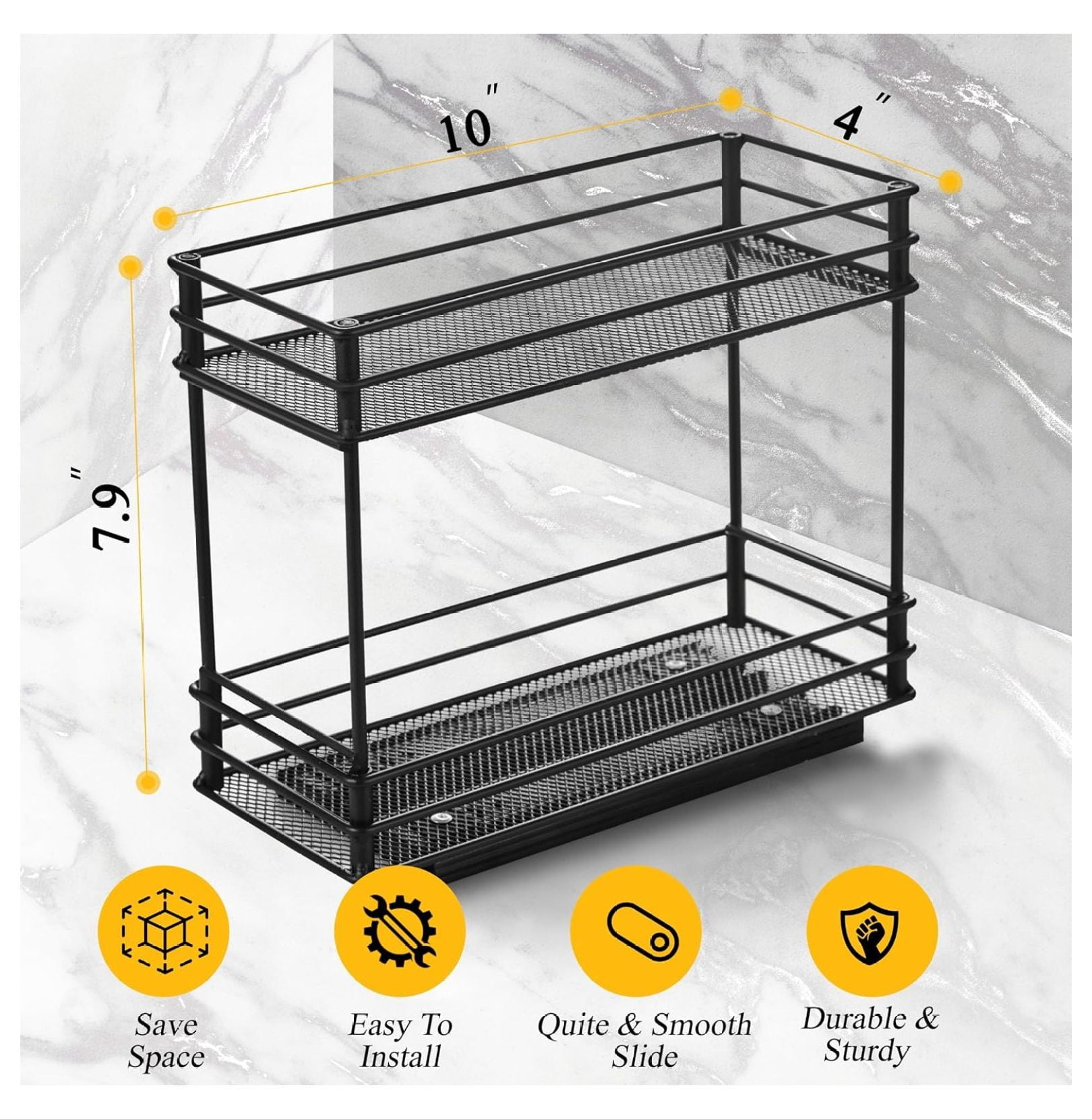 YANG97 Pull Out Spice Rack Organizer for Cabinet, Heavy Duty Metal ...