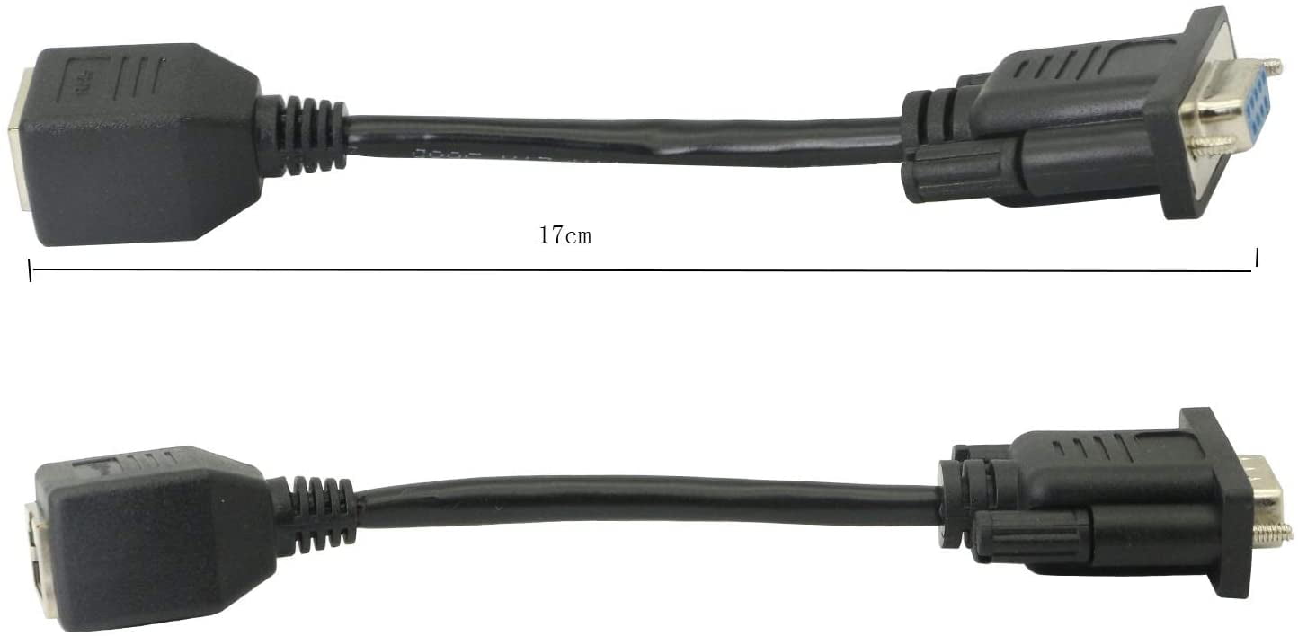 YANGCYY Long RJ45 Extender Cable for DB9 RS232 9-Pin Serial Port Female ...