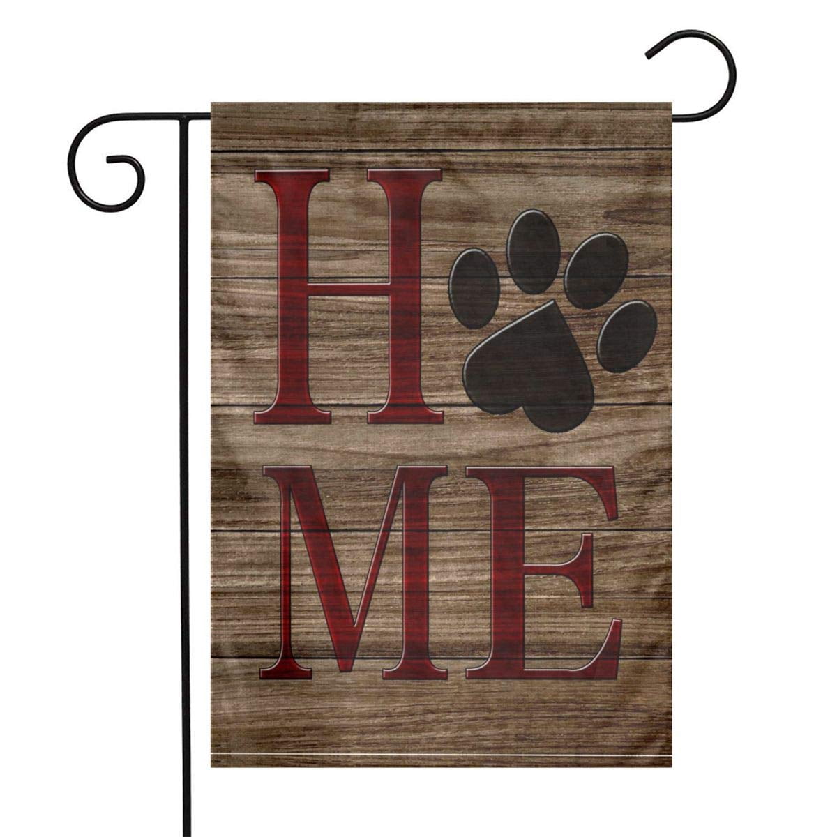 YANGHOME Teal Wooden Dog Paw Print Love Heart Monogram Burlap Garden ...