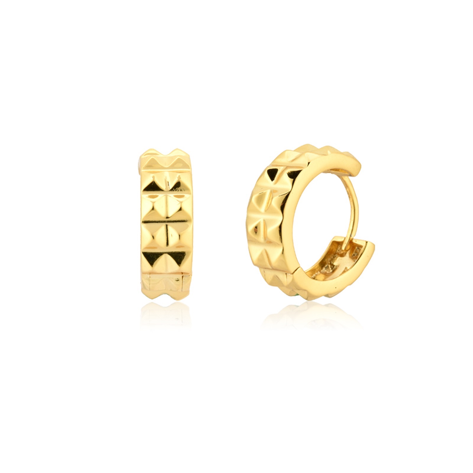YANGJD Gold 13mm Perforated Hoop Large Thick Women's Circle Round ...