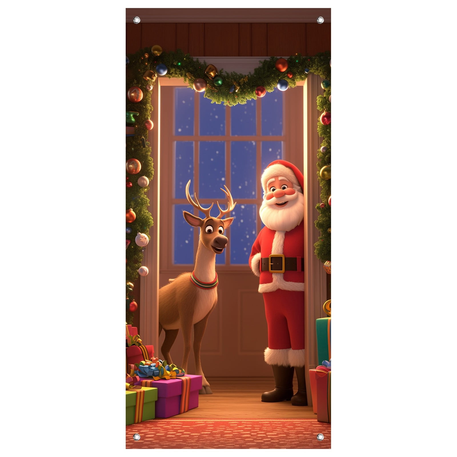YANGJUN Christmas Door Cover Snowman Decoration，Xmas Large Photography ...