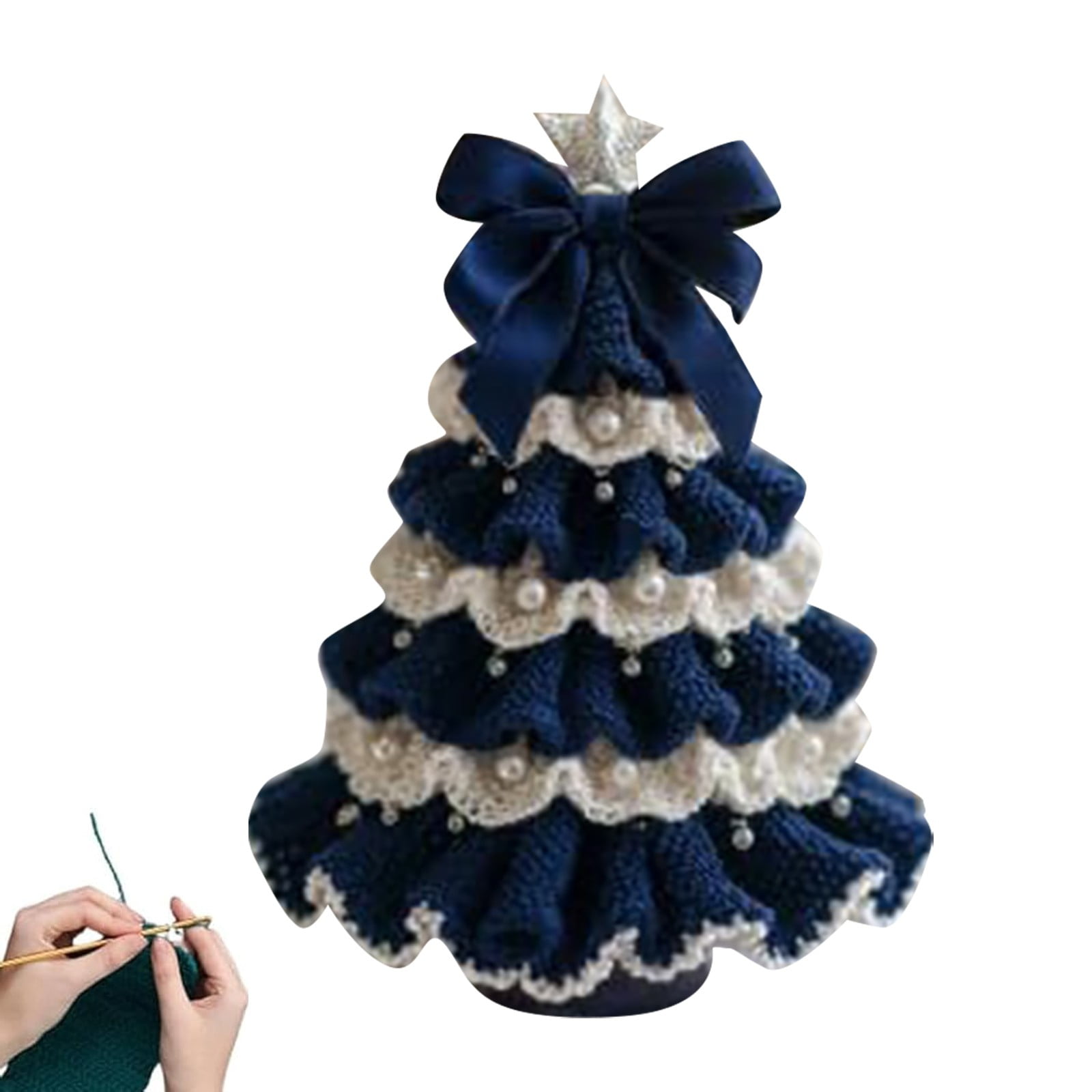 YANGJUN Handmade Crochet Christmas Tree Decoration Festive Holiday ...