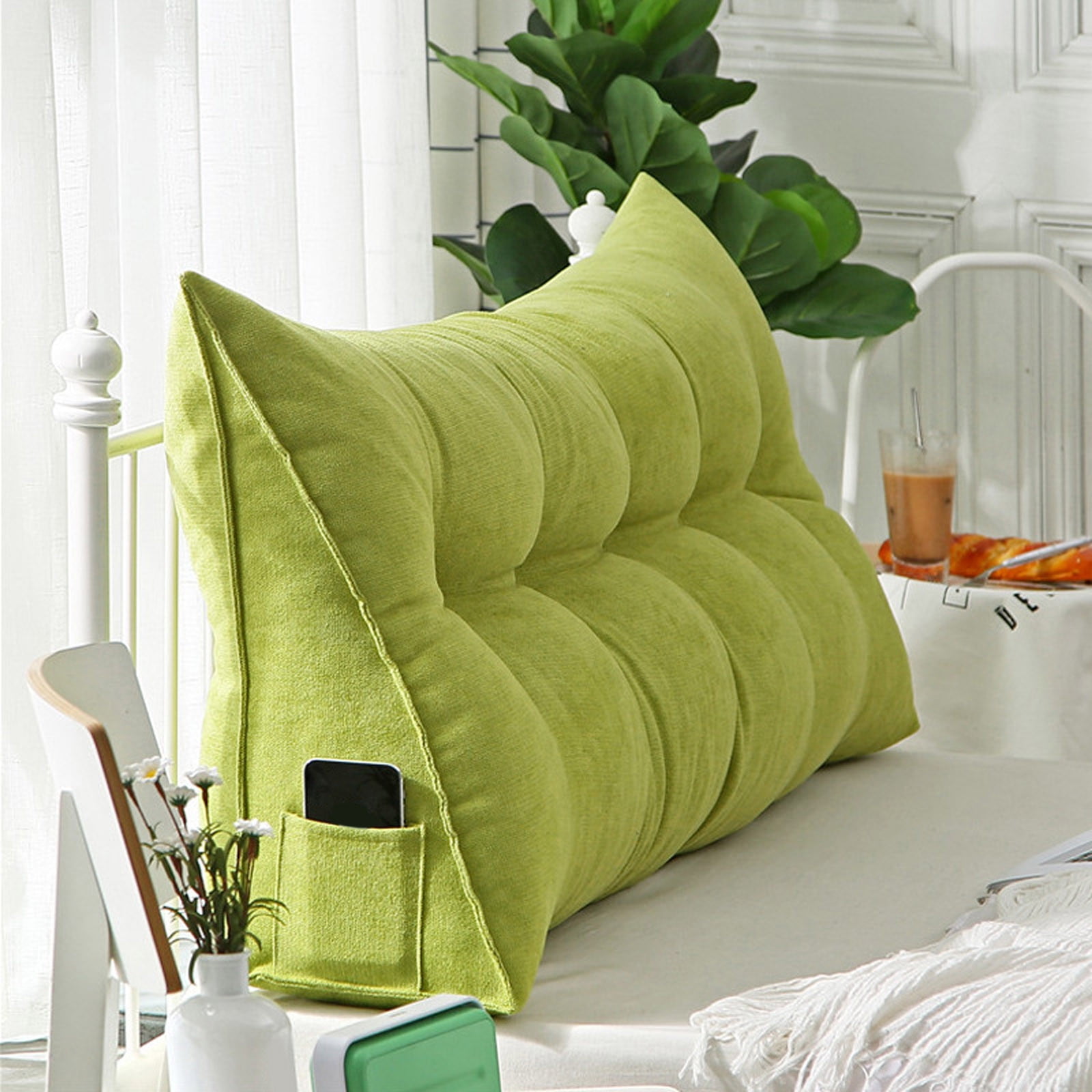 YANGJUN Triangular Pillow, Headboard Pillow, Wedge-Shaped Headboard Double Pillow, Large Wedge ...