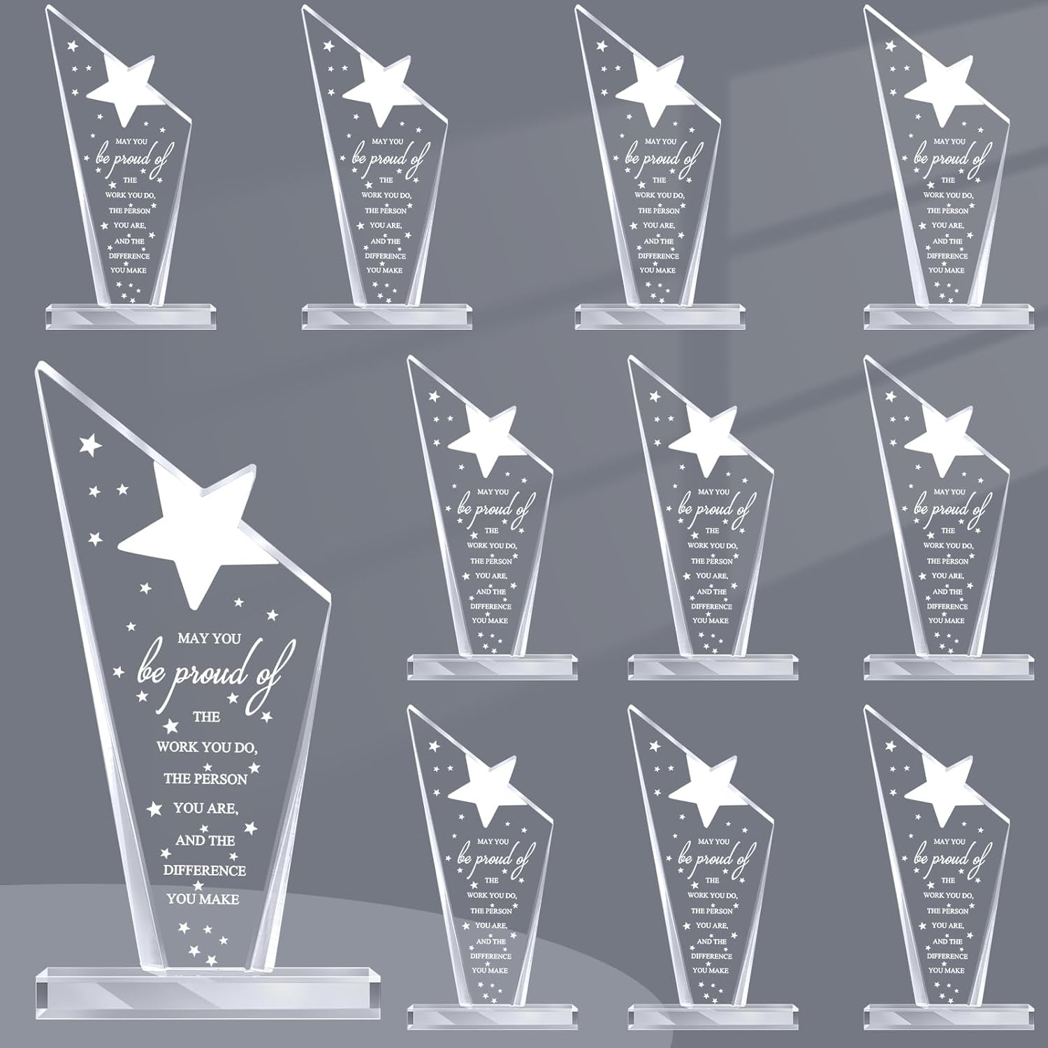 YANGLI 10 Pcs Employee Appreciation Awards – Acrylic Thank You Trophy ...