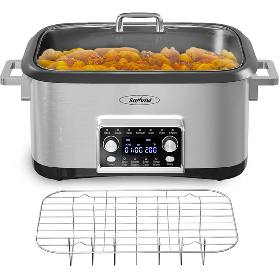 YANGLI 12-in-1 Programmable 8QT Slow Cooker, Digital Timer, Temp ...