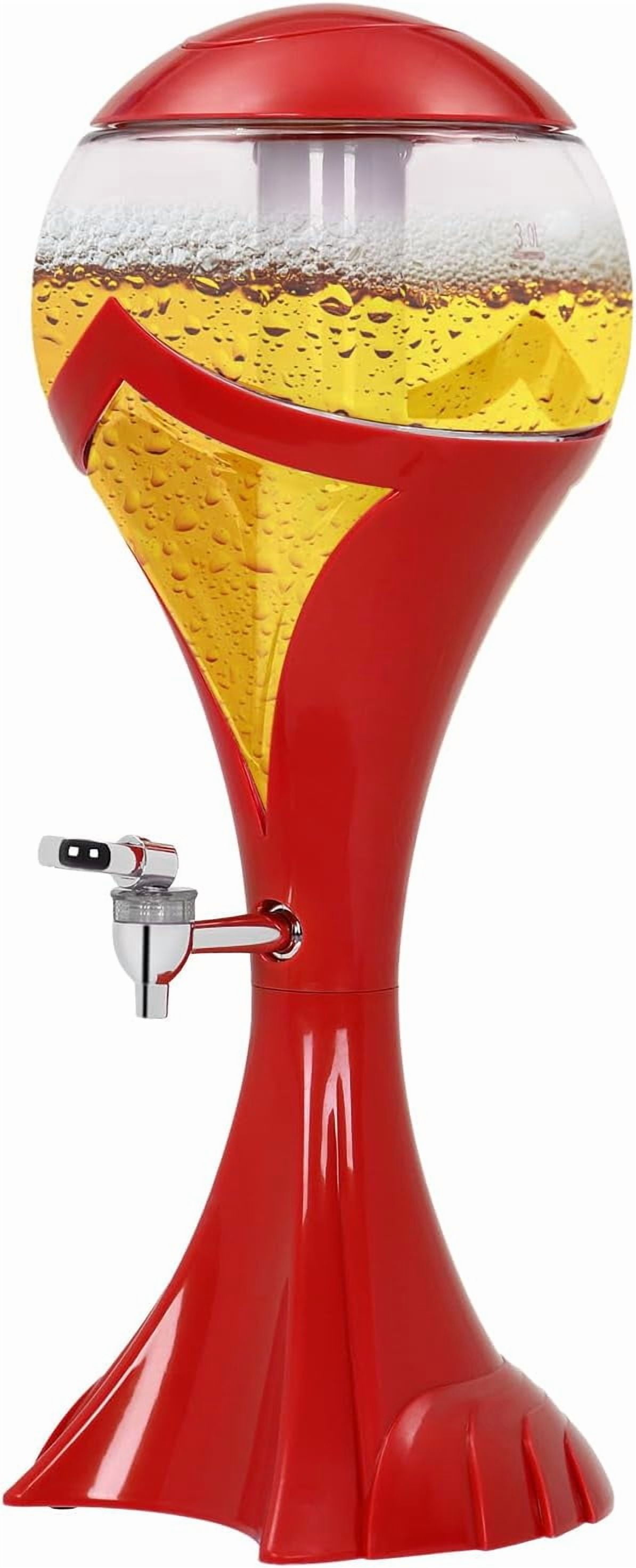 YANGLI 3L Red Sphere Wine Dispenser – Built-in Ice Tube, Removable Tap ...