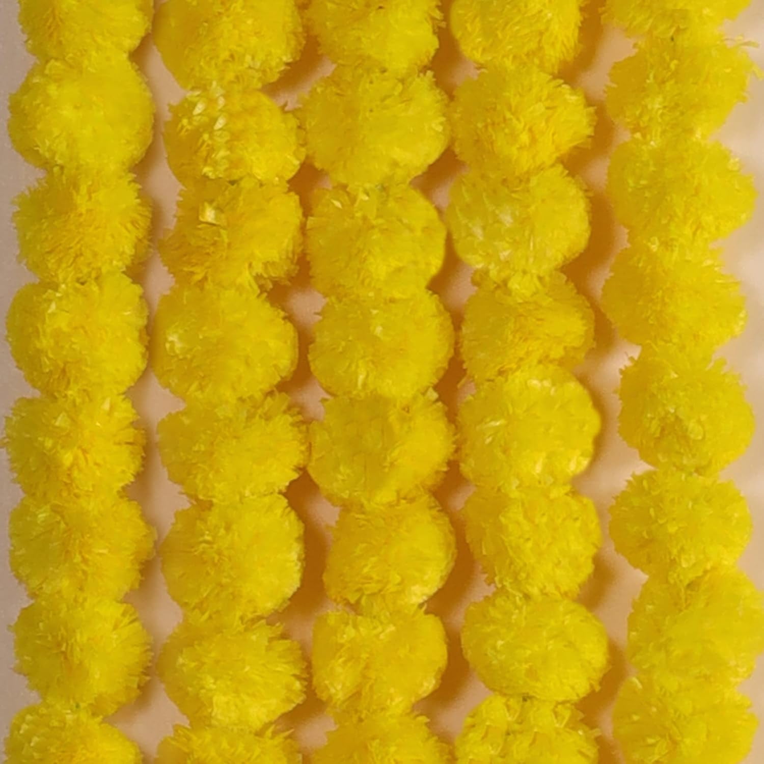 YANGLI 5-Piece 4.5ft Marigold Garlands for Halloween Diwali Pooja ...
