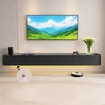 YANGLI Floating TV Stand – Wall Entertainment Center w/ Flip-Down Doors ...