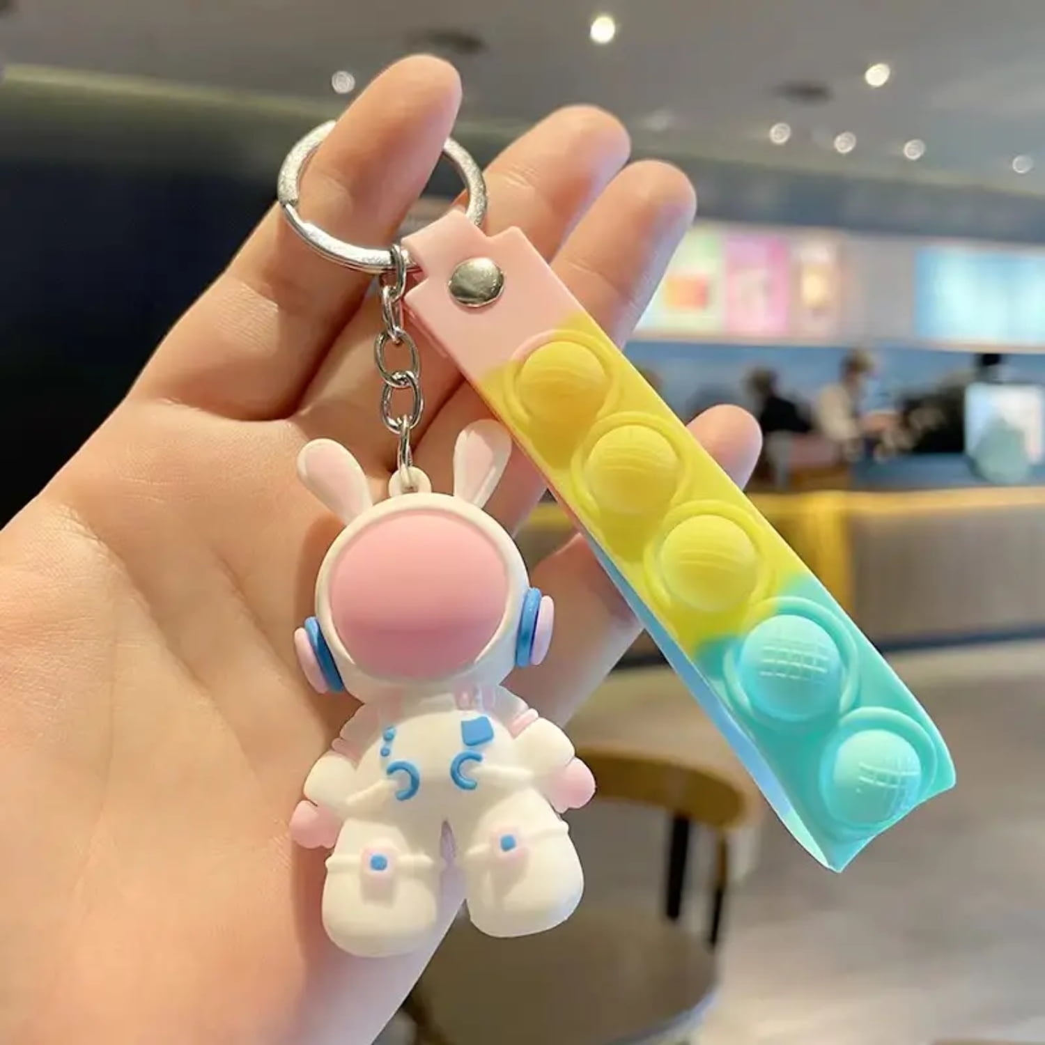 YANGURJ Men‘s Space Rabbit Keychain 3D Colored Key Ring - Walmart.com