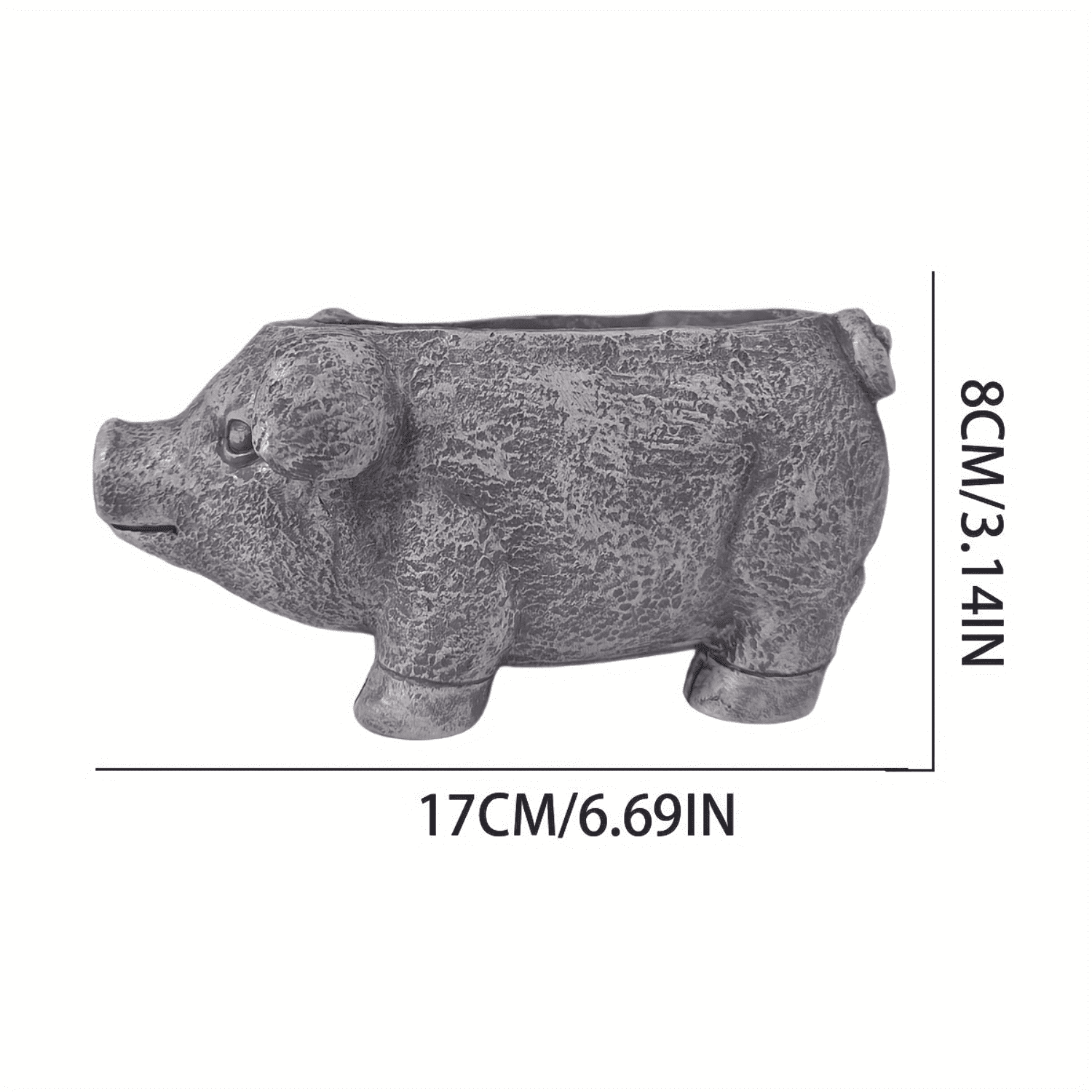 YANGURJ Resin Pig Planter Statue - Freestanding Cute Realistic Pig ...
