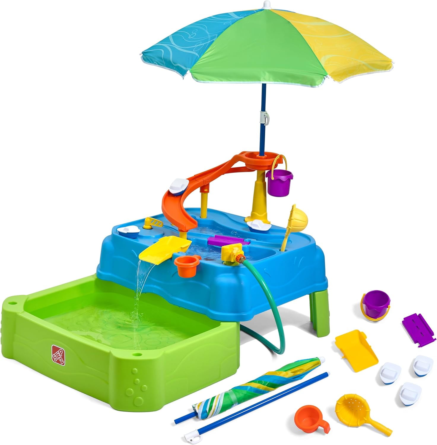 YANGY Waterpark Wonders Two-Tier Water Table, Kids Water Activity Sensory Playset, Comes with ...
