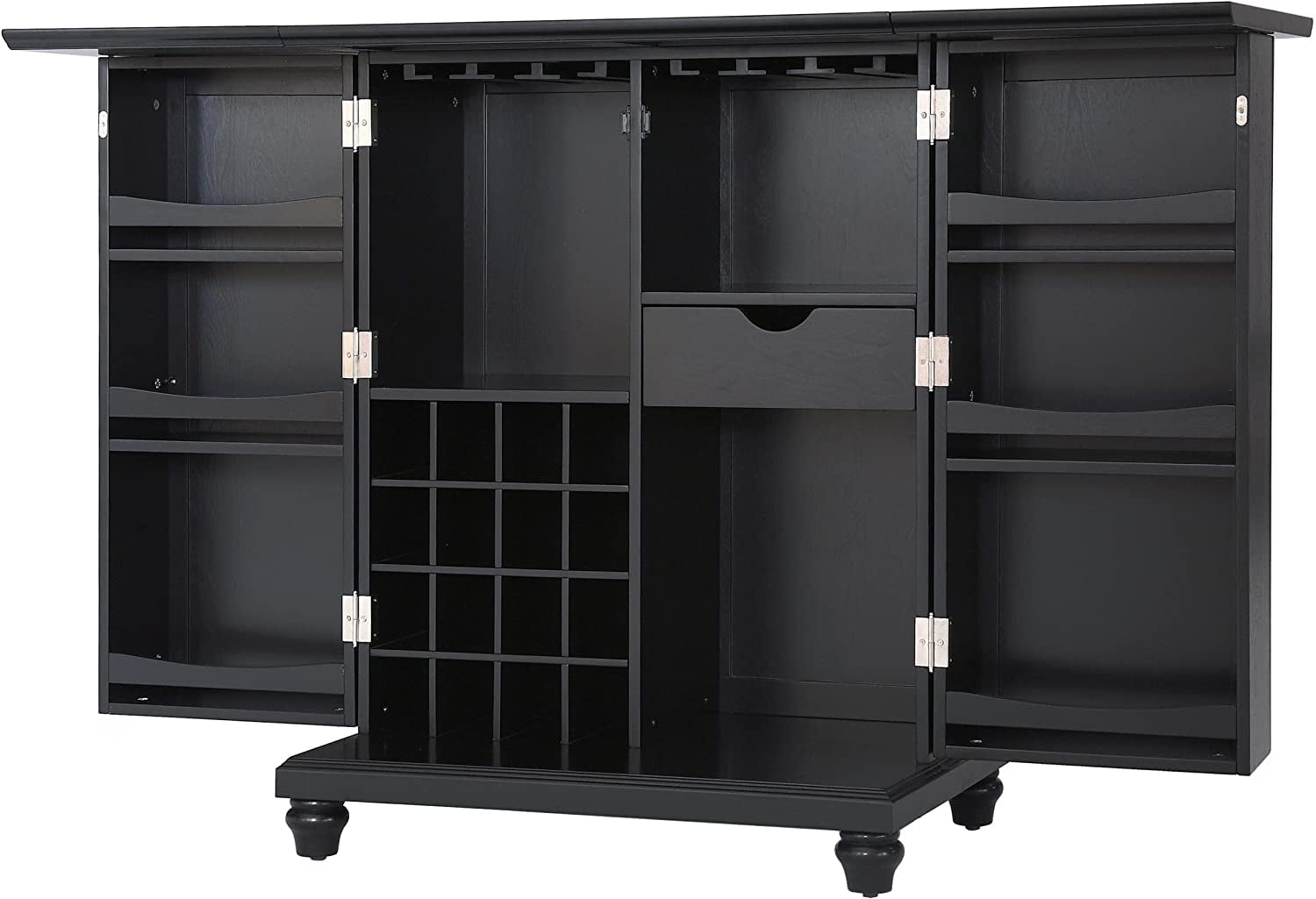 YANGZHIBO Cambridge Expandable Bar Cabinet with Storage Shelves, Drawer ...