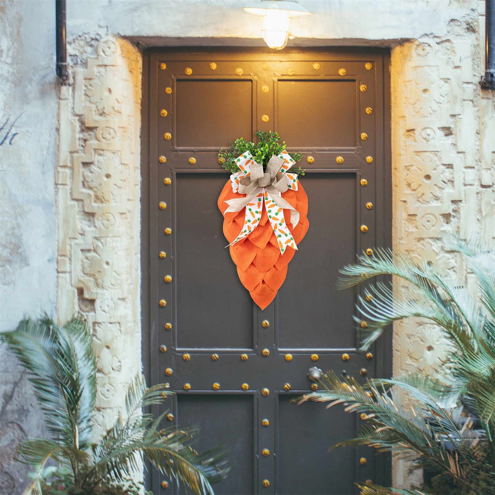 YANHAIGONG Easter Wreaths for Front Door,Happy Easter Floral Garland ...