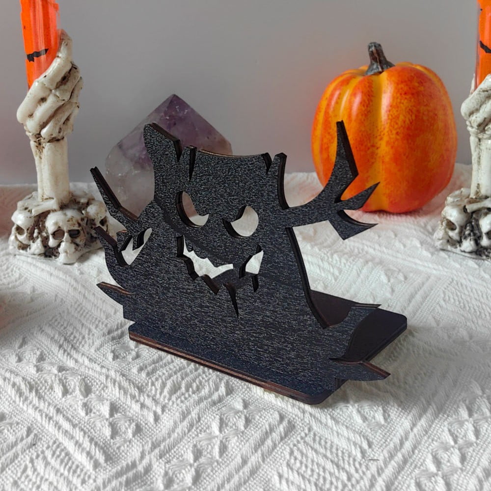 YANHAIGONG Halloween Decor,Wooden Display Stand with LED Candle ...