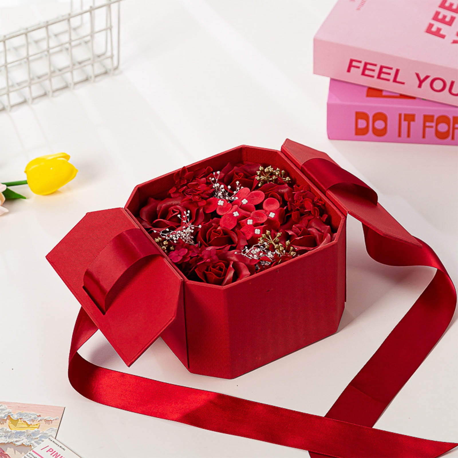 YANHAIGONG Preserved Roses in a Box for Mom,Grandma,Wife,Flower Roses ...