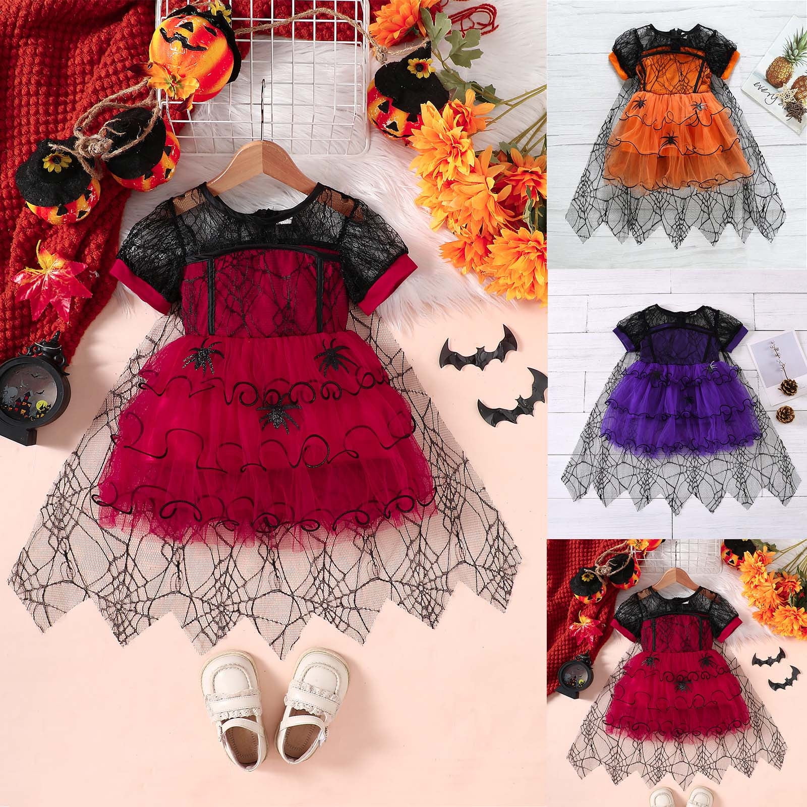 YANHAIGONG Toddler Baby Girl Halloween Dress Costumes,Short Sleeve ...