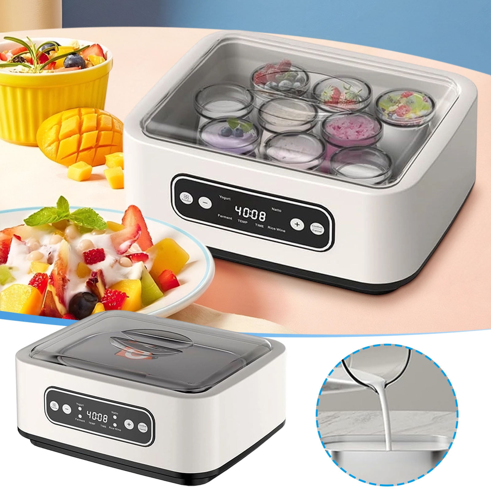 YANHAIGONG Yogurt Makers, Probiotic Yogurt Maker with Adjustable ...