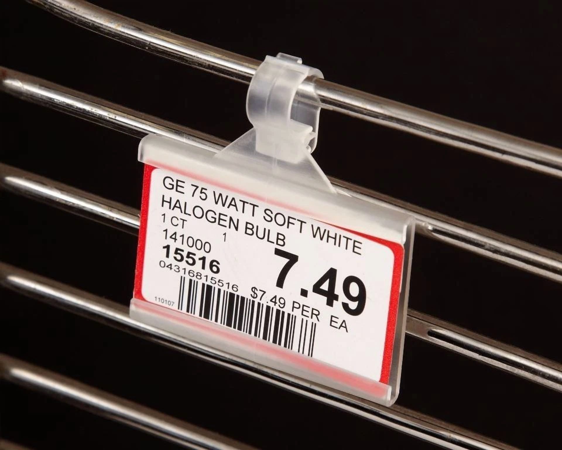 Yani 25 Pcs Wire Shelf Label Holder Reusable Plastic Shelf Tags For