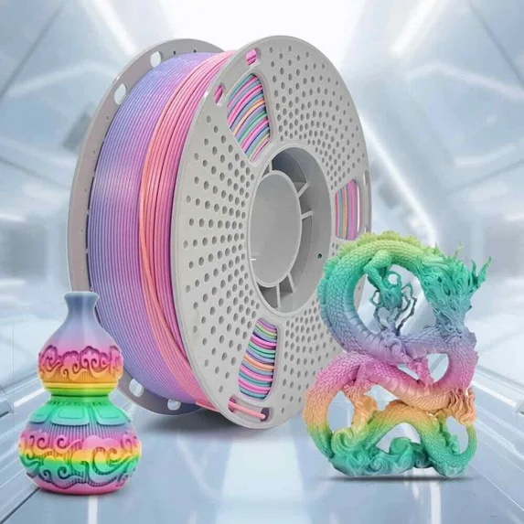 YANI- Rainbow Silk 1.1Kg Pla+3D Printer Filament 1.75Mm 3D Printing ...