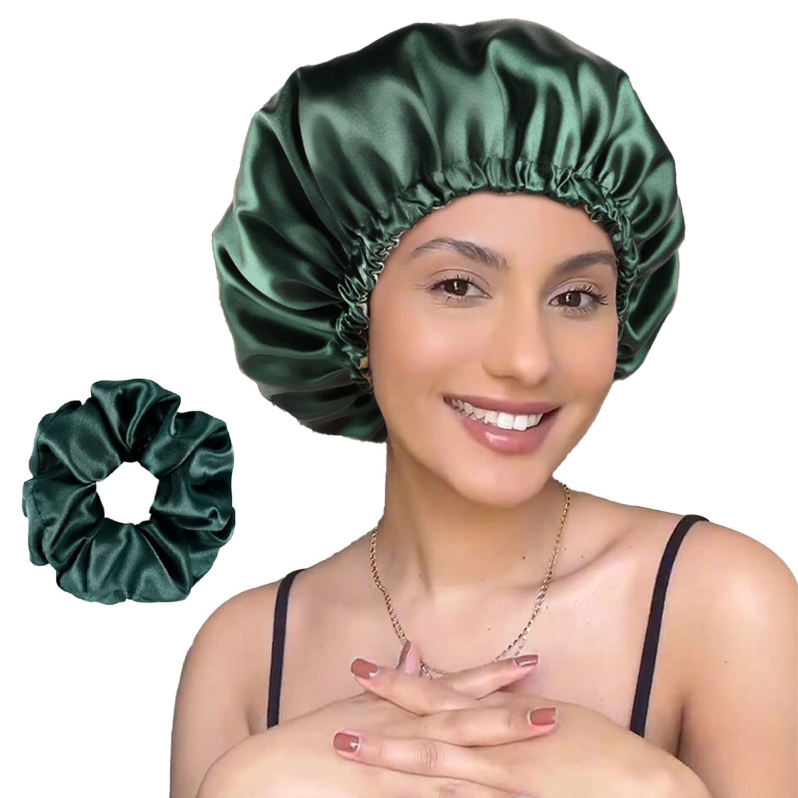 YANIBEST Adjustable Satin Bonnet Double Layer Hair Bonnet for Sleeping ...
