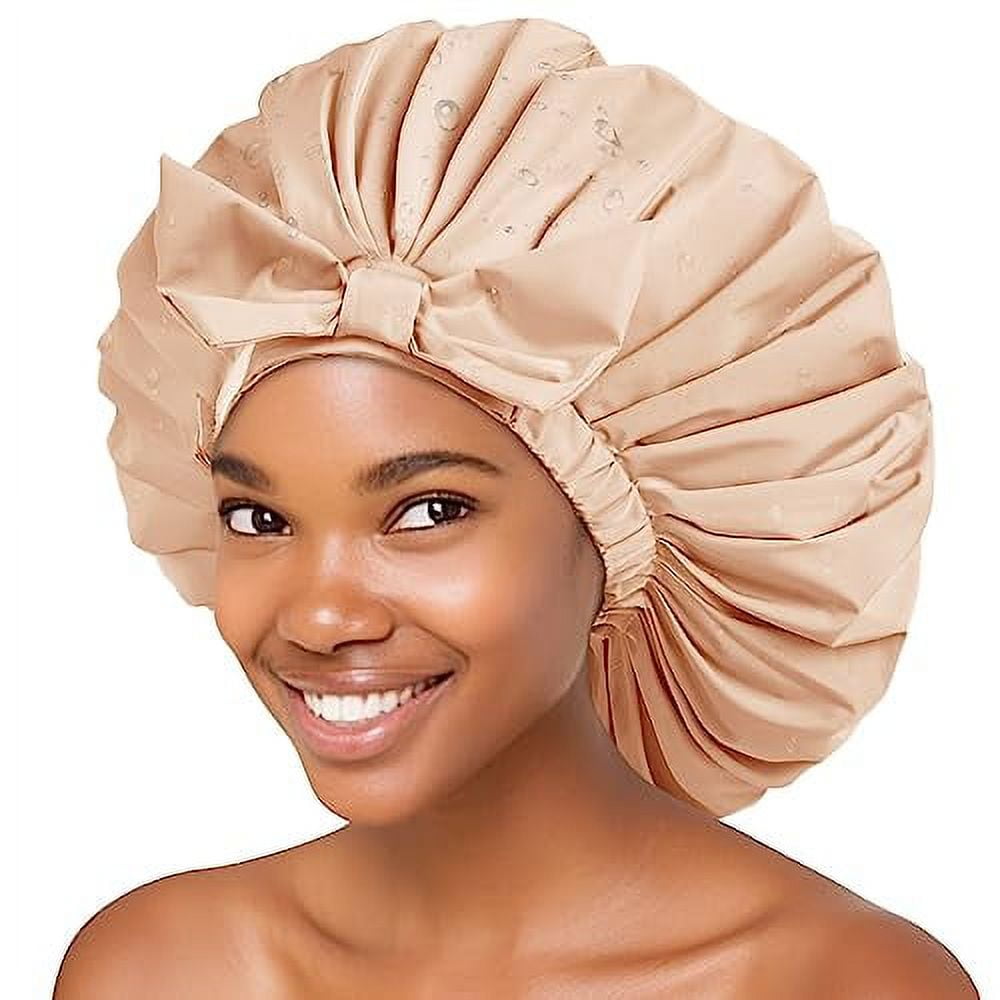Yanibest Shower Cap For Women 100 Waterproof Reusable Shower Cap For