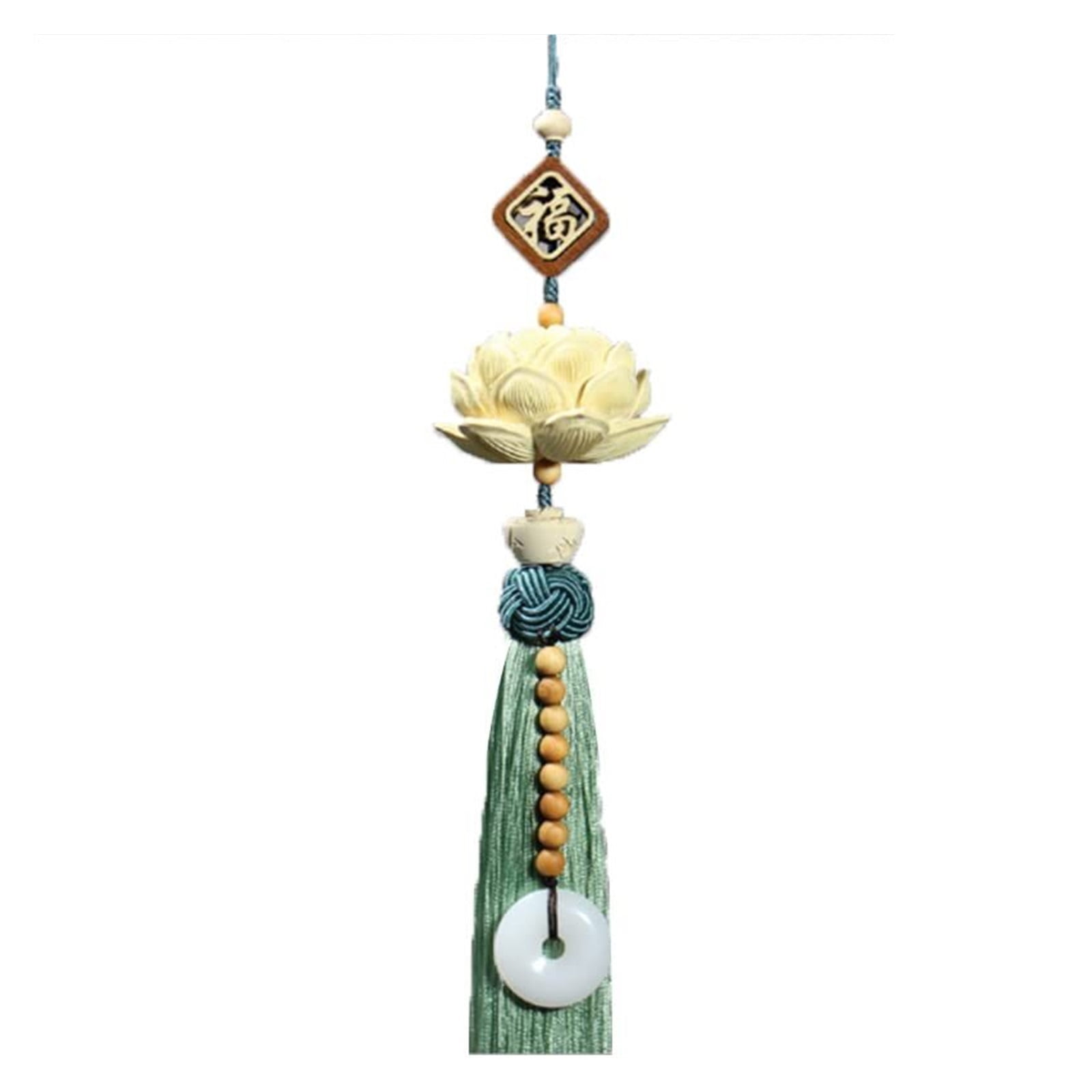 YANJ Lotus Car Hanging Decorations Flower Car Rear View Mirror Pendant ...
