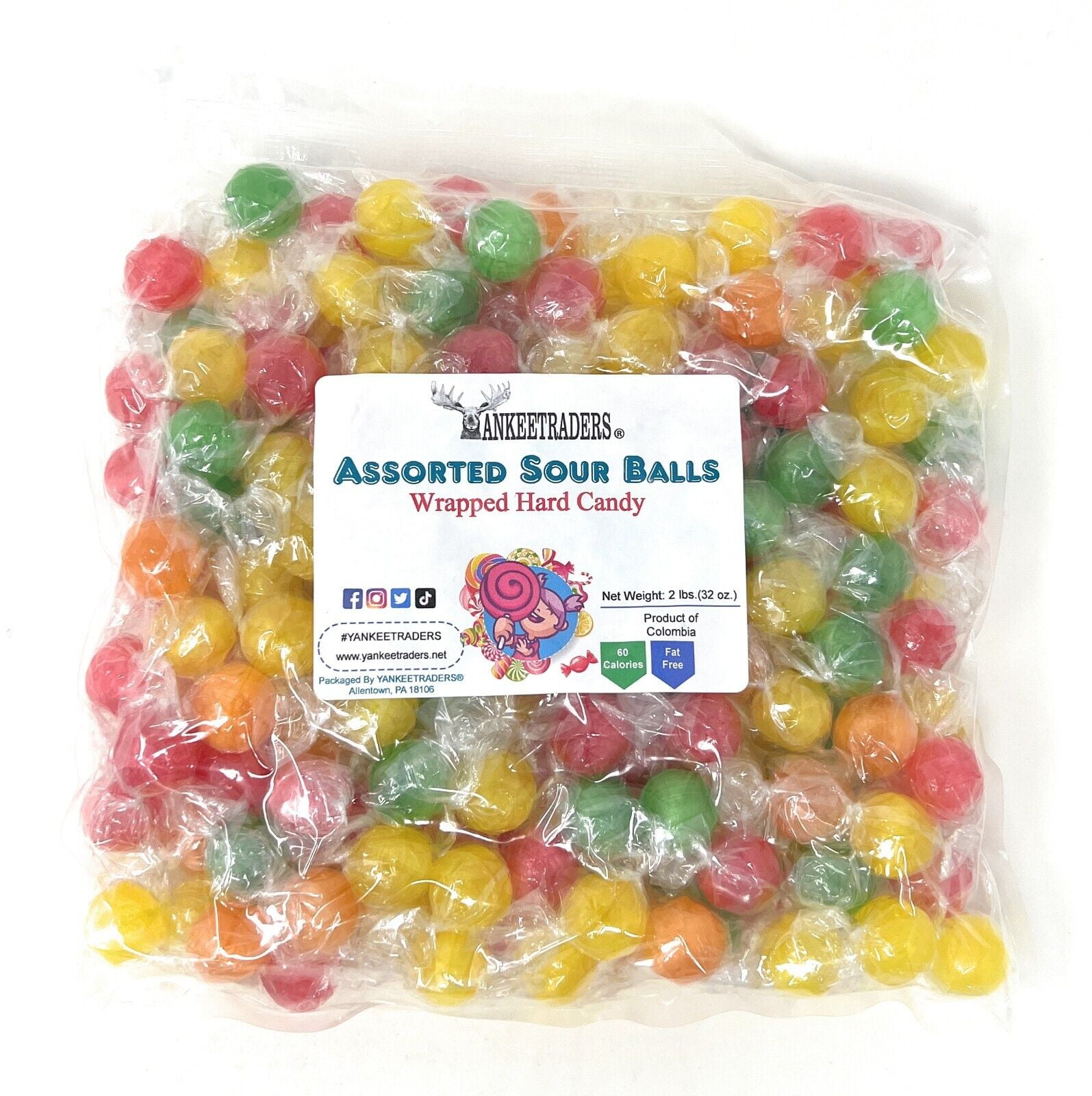 YANKEETRADERS® Assorted Sour Fruit Candy Balls, 2 lbs. - Walmart.com