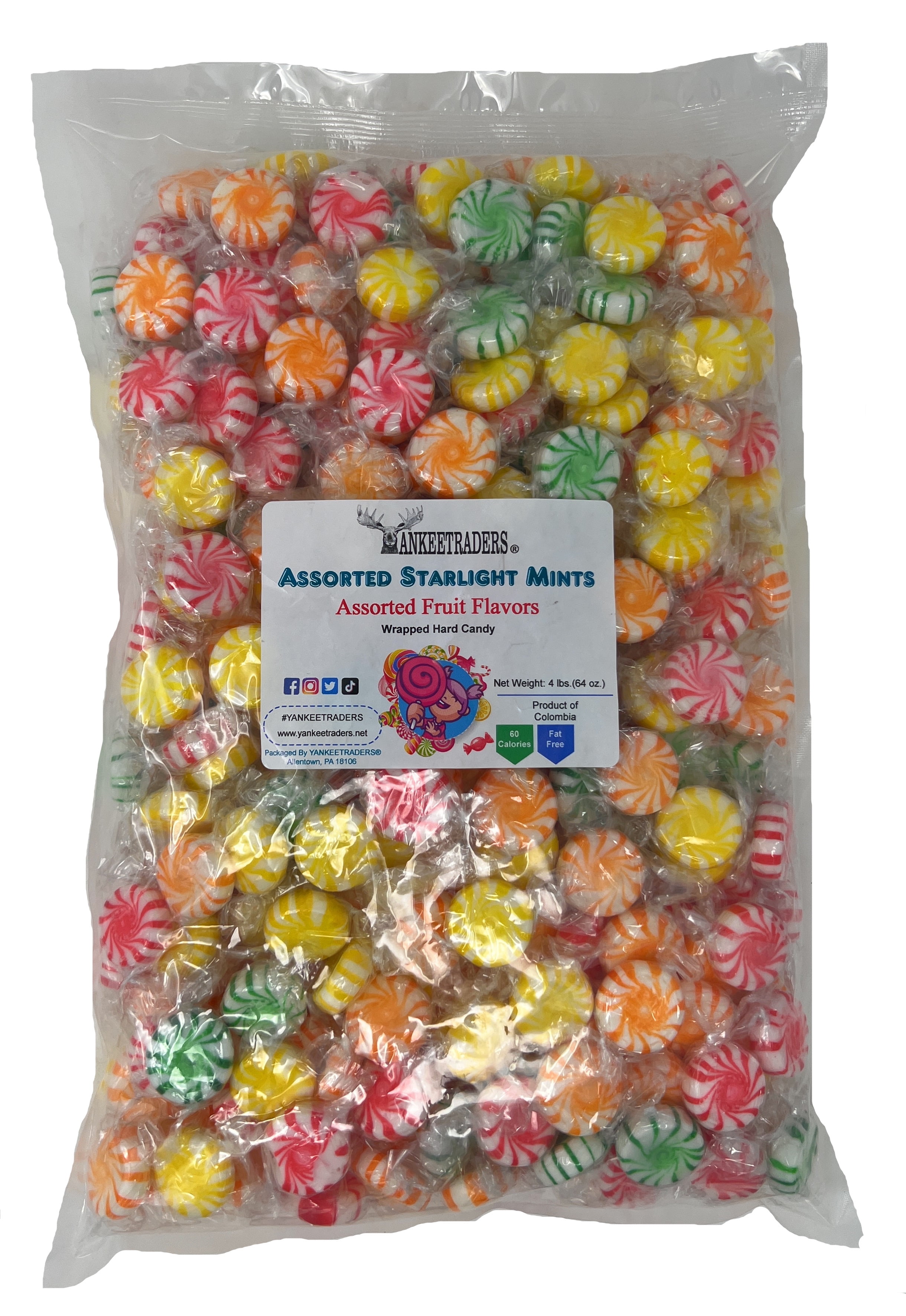 YANKEETRADERS Brand Assorted Fruit Starlight, Wrapped Candy, 4 Pound ...