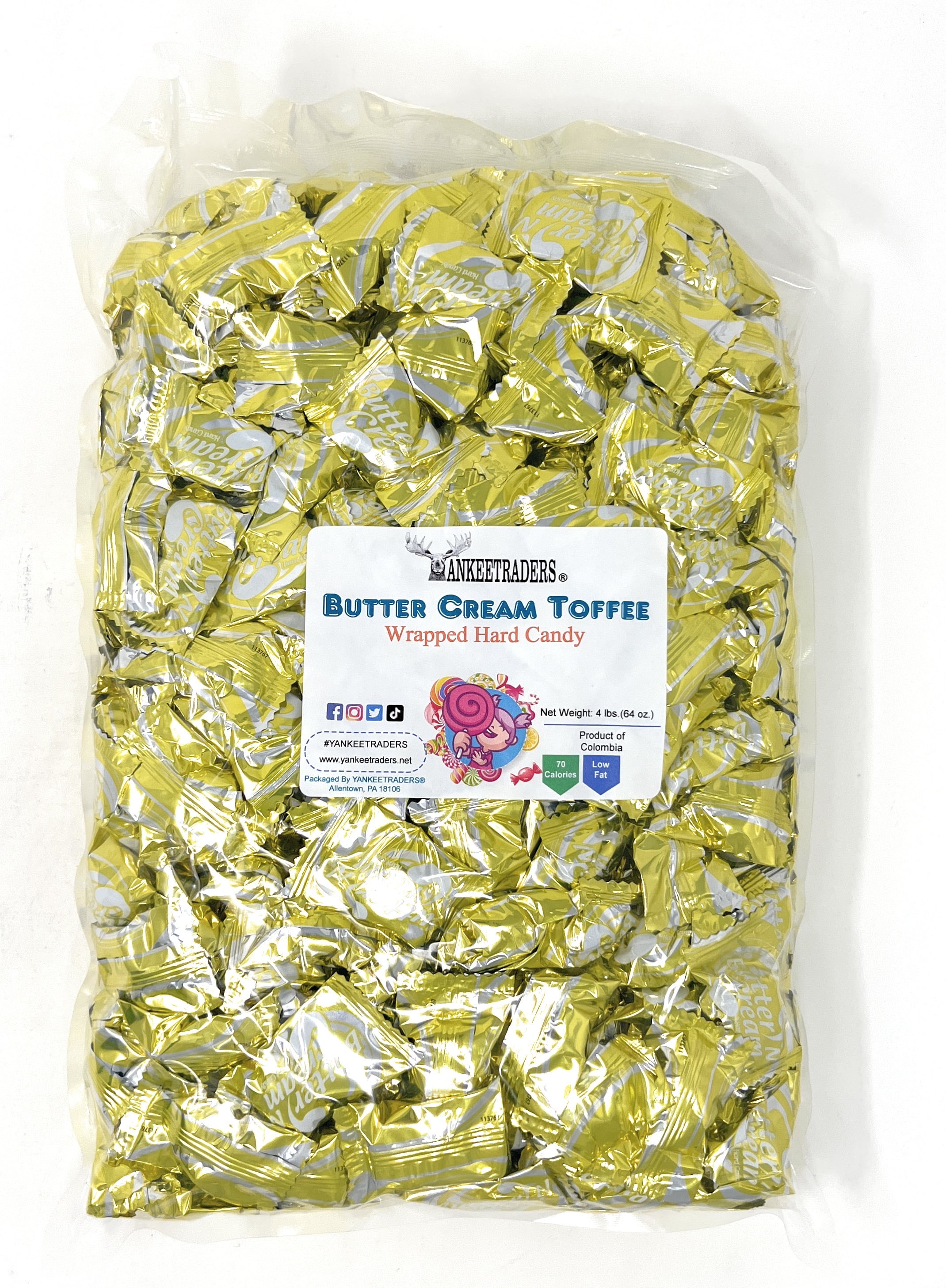 YANKEETRADERS® Brand Butter Cream Toffee Wrapped Hard Candy - 4 Pounds ...