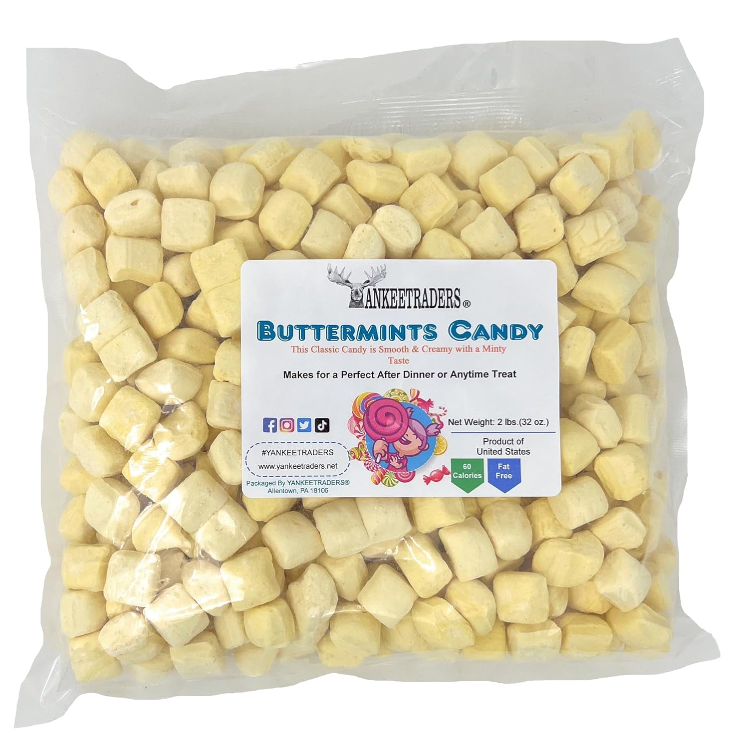 YANKEETRADERS, Butter Mints, 2 lbs, Smooth Creamy Mint Flavor - Walmart.com