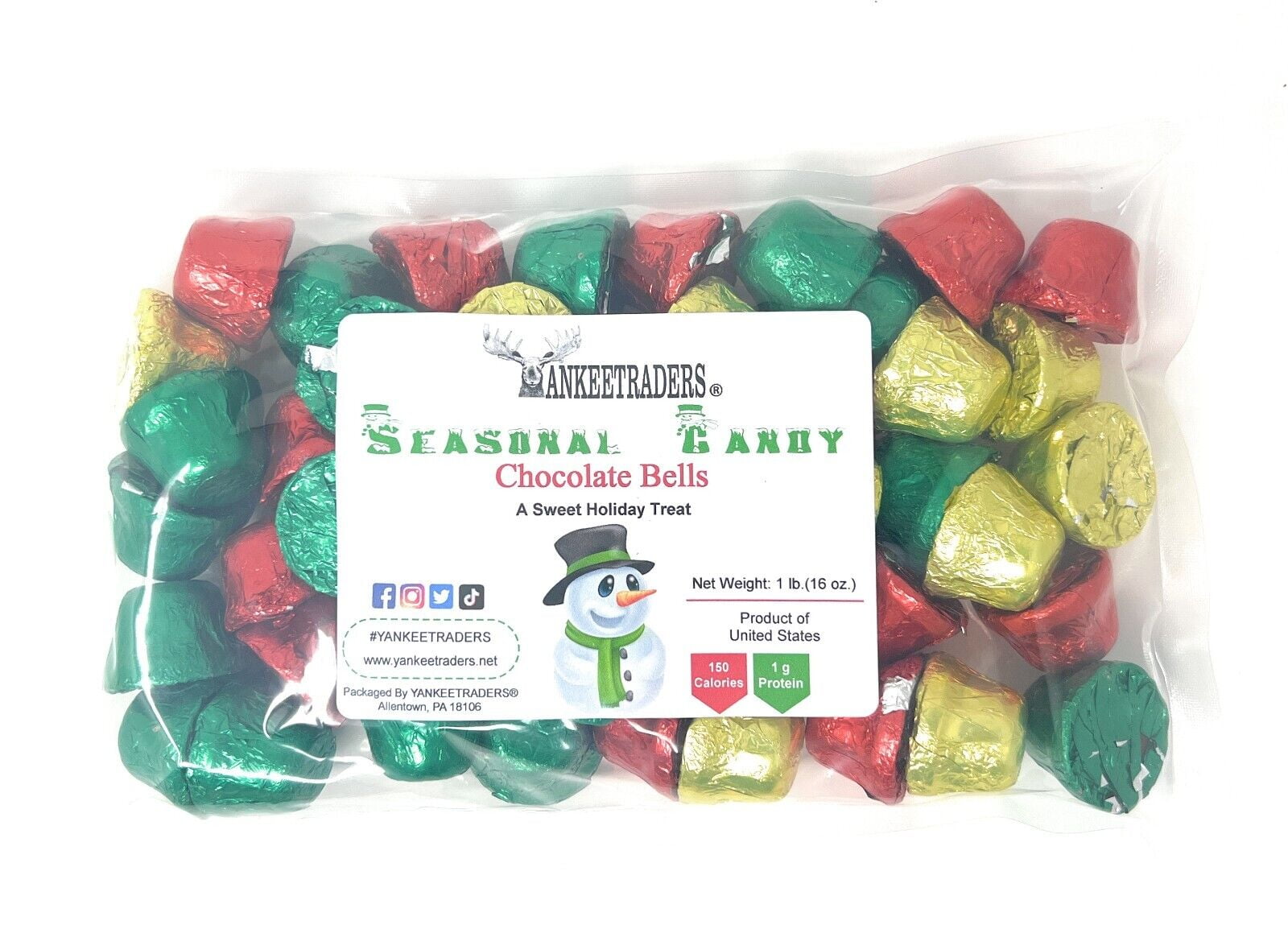 YANKEETRADERS® Christmas Chocolate Bells, 1 lb. - 2 Pack - Walmart.com