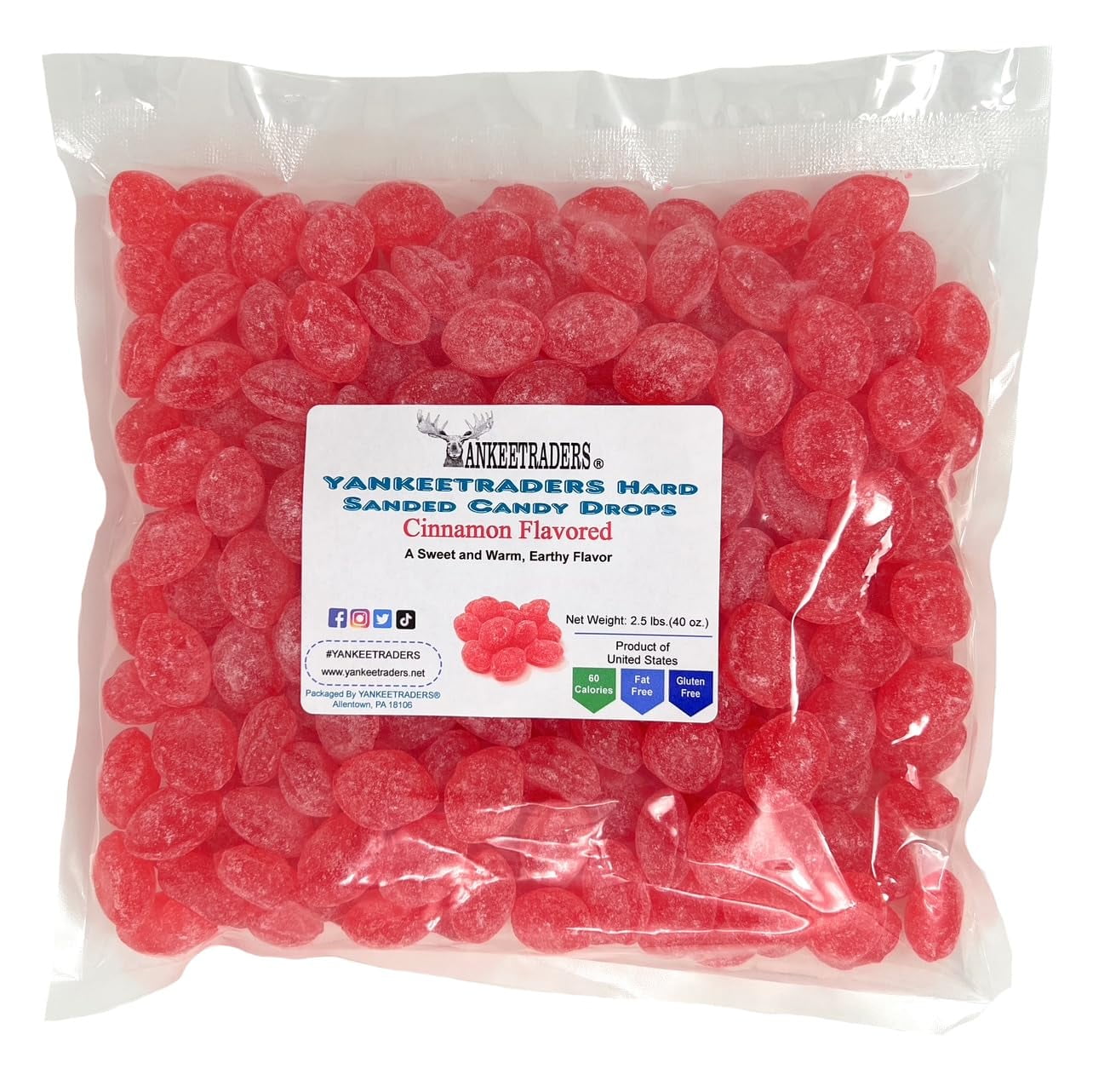 YANKEETRADERS® Cinnamon Hard Sanded Candy Drops, 40 Oz. Bag - Walmart.com