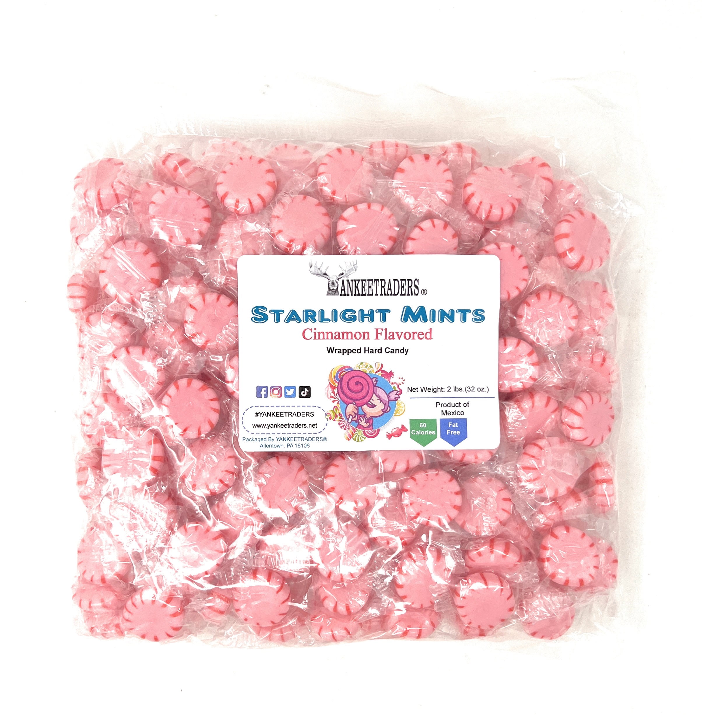 YANKEETRADERS® Starlight Cinnamon Mints, Individually Wrapped, Breath ...