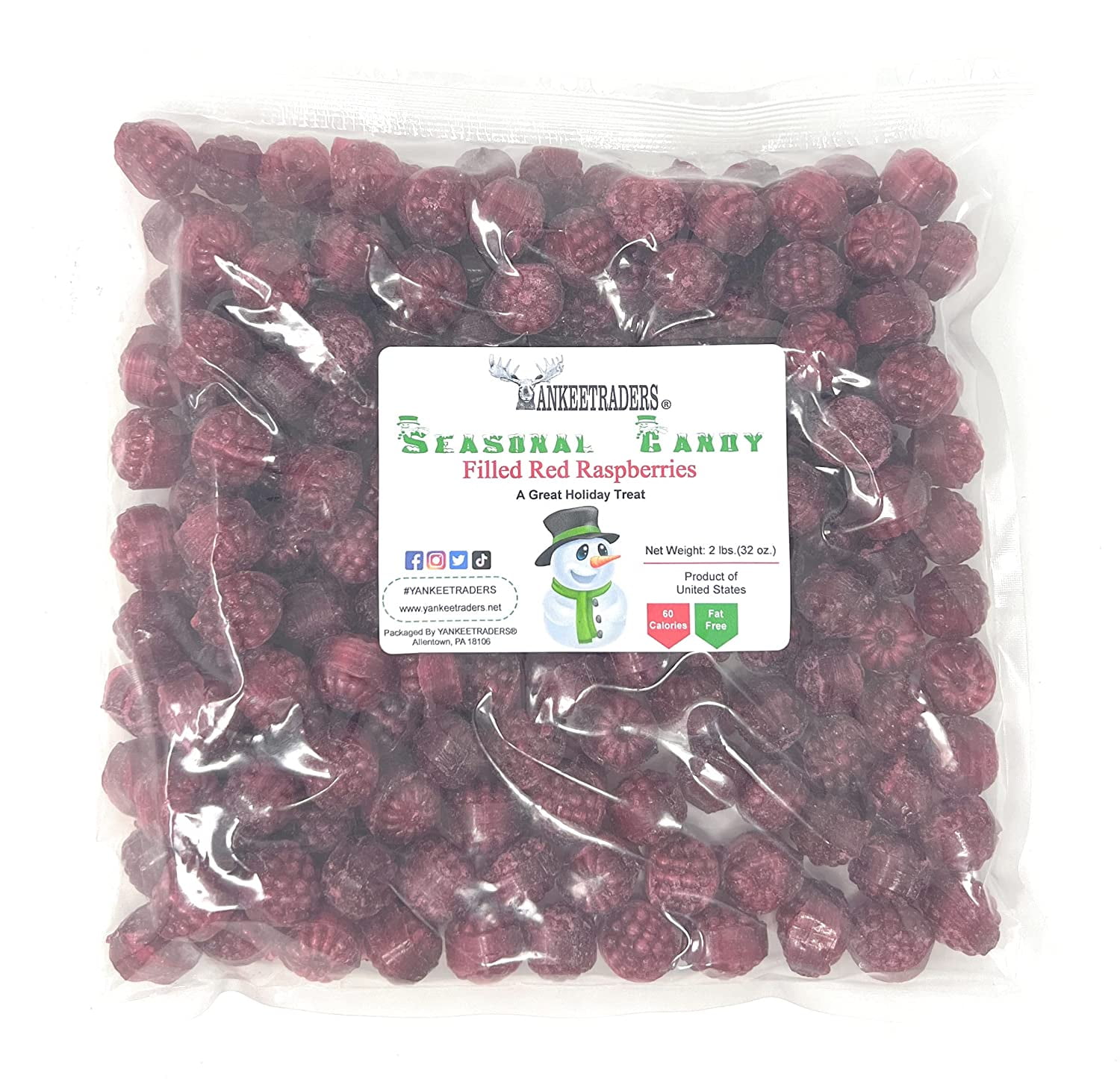 YANKEETRADERS® Holiday Filled Red Raspberry Candies, 2 lbs. - Walmart.com