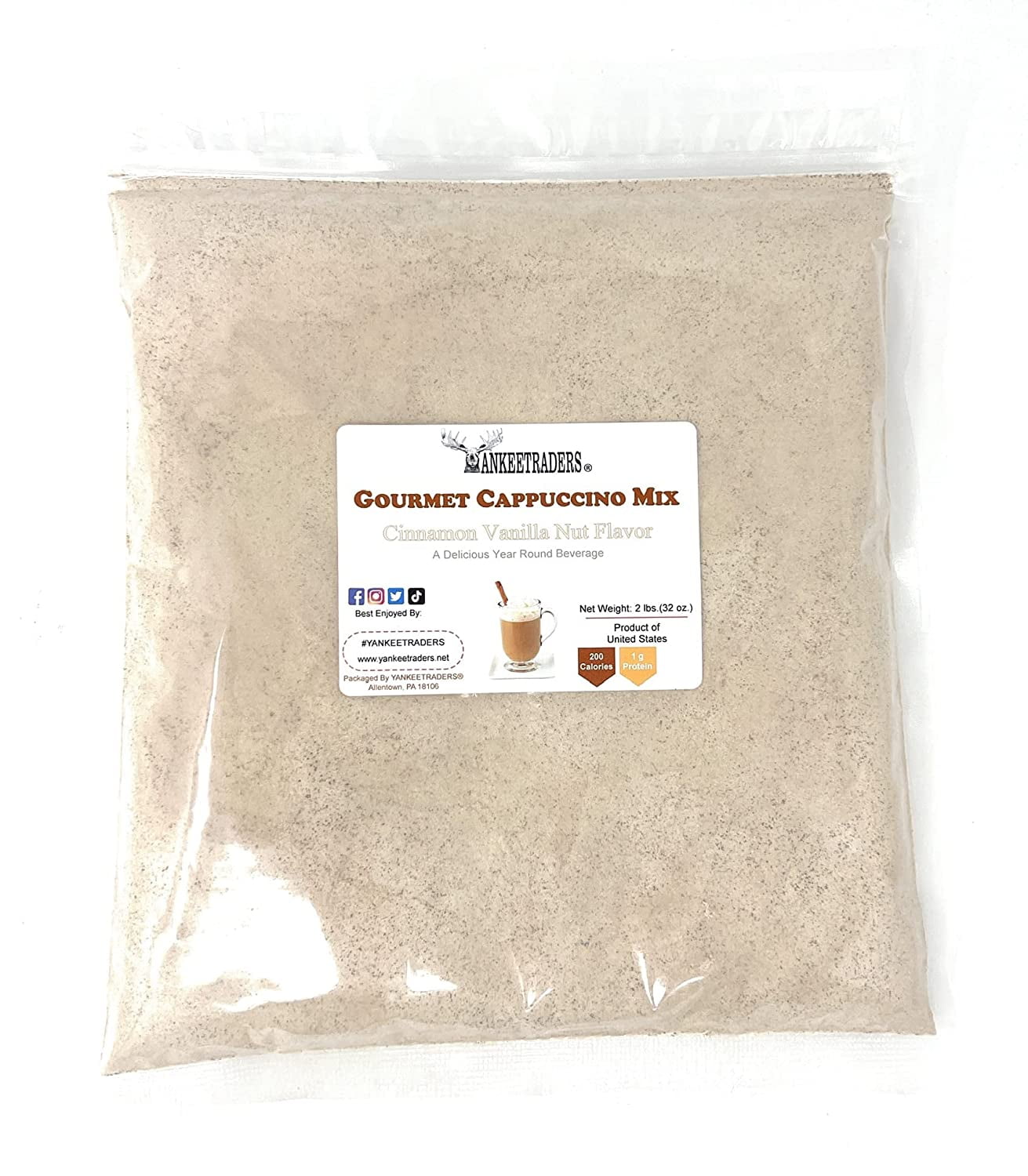 YANKEETRADERS® Instant Cinnamon Vanilla Nut Cappuccino Mix - 2 lbs ...
