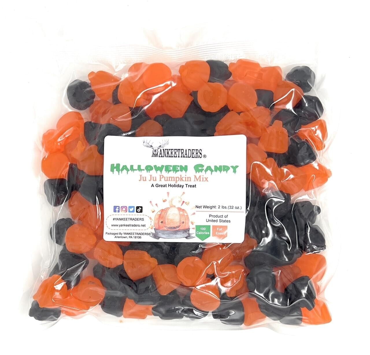 YANKEETRADERS® Orange & Black Ju Ju Pumpkins, 2 lbs. - Walmart.com