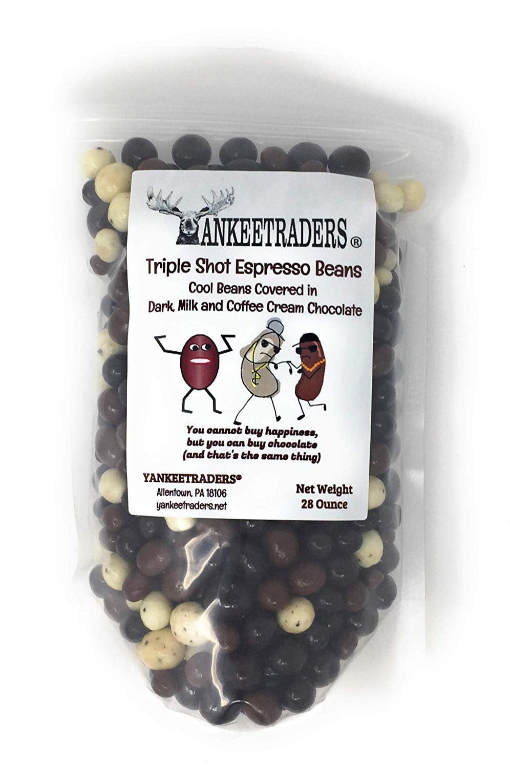 YANKEETRADERS, Triple Shot Espresso Beans, Covered in Dark, Milk and ...