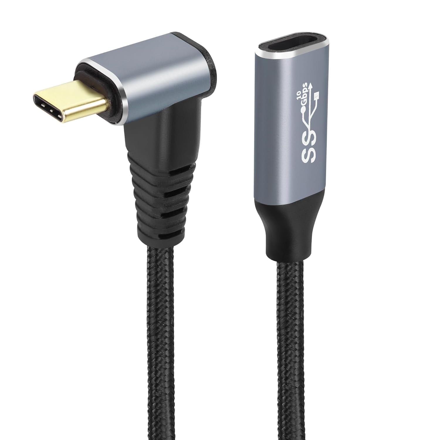 YANLIN-0.25M 90 Degree USB C Cable, Up & Down Angle USB3.1 Gen2 USB ...
