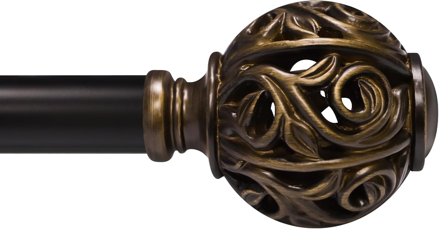 YANLIN-1 Inch Curtain Rod For Windows 66 to 120 Inches, Heavy-Duty ...