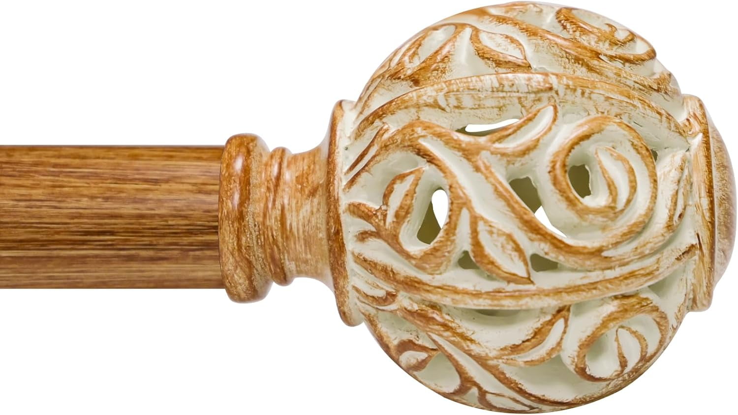 YANLIN-1 Inch Wood Curtain Rod For Windows 28 to 48 Inches, Heavy-Duty ...