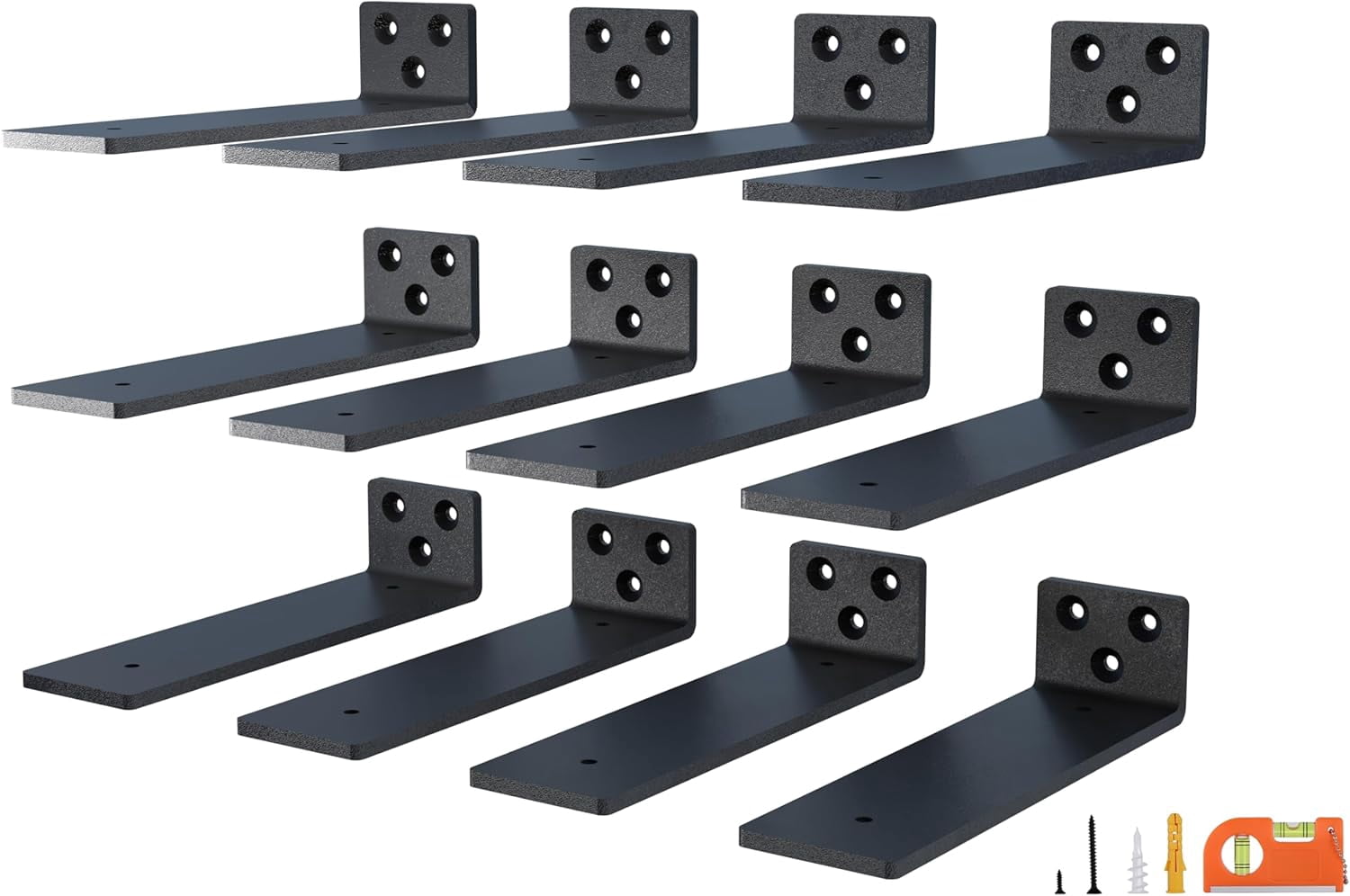 YANLIN-12-Pack 4 Inch Floating Shelf Brackets, Heavy Duty Hidden ...