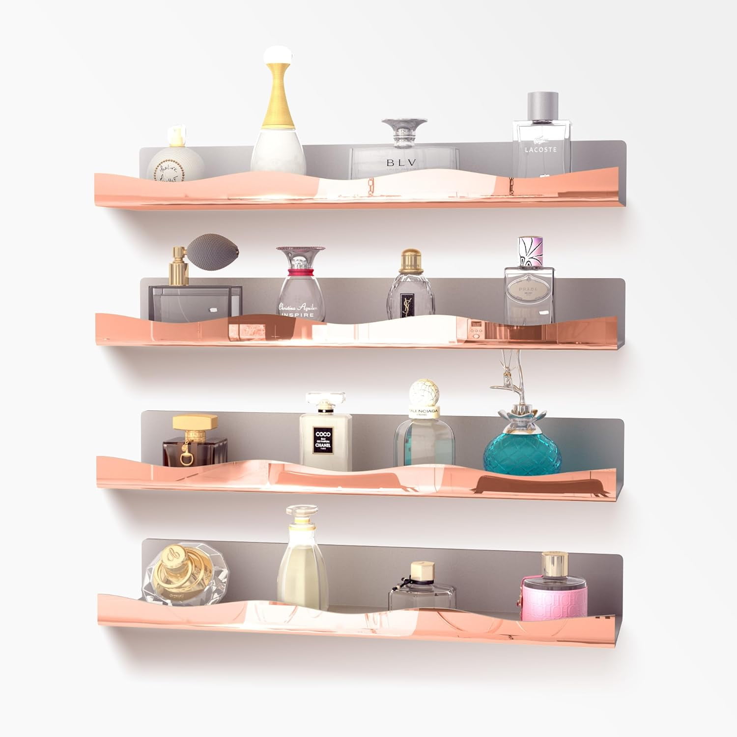 YANLIN-15.7 in Large Rose Golden Reflective Acrylic Mounted Floating ...