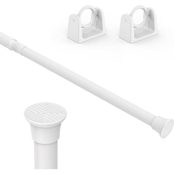 YANLIN-1PCS Spring Tension Curtain Rods 32 to 62 Inch White Tension Rod ...