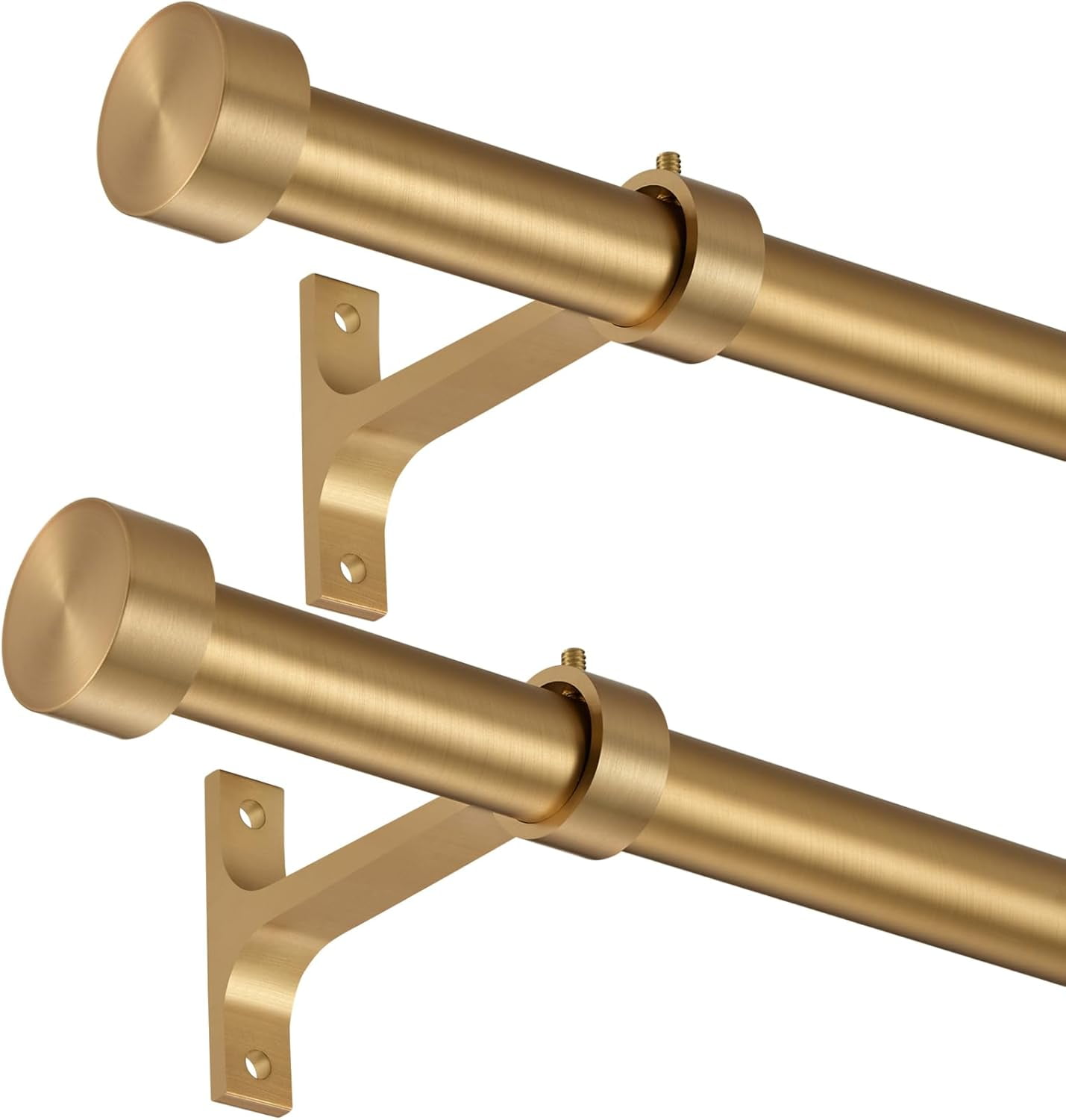 YANLIN-2-Pack Curtain Rod for Windows 16-28",Adjustable Window Curtain ...